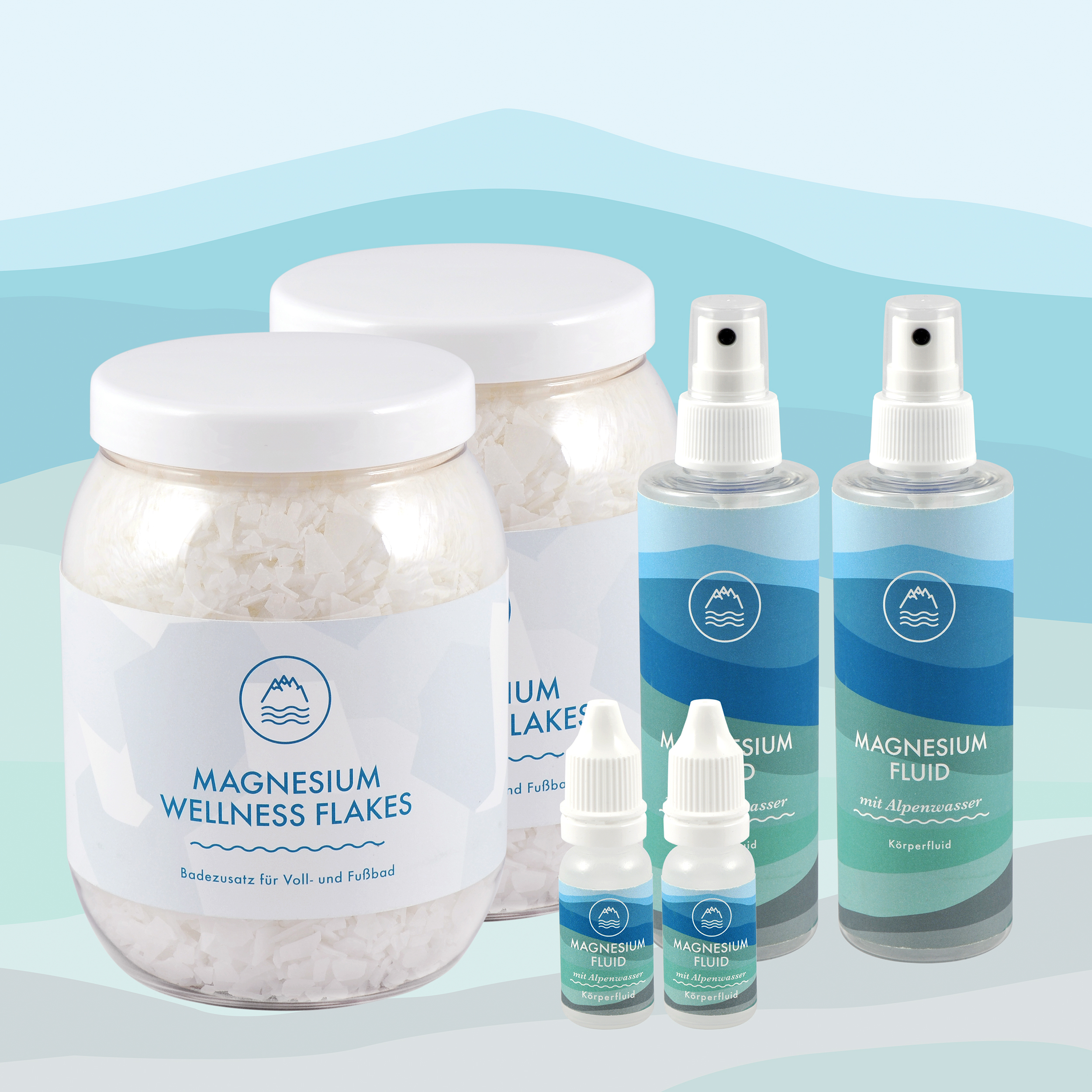 Magnesium Produkte der MG Life | Magnesium Fluid und Wellness Flakes ...